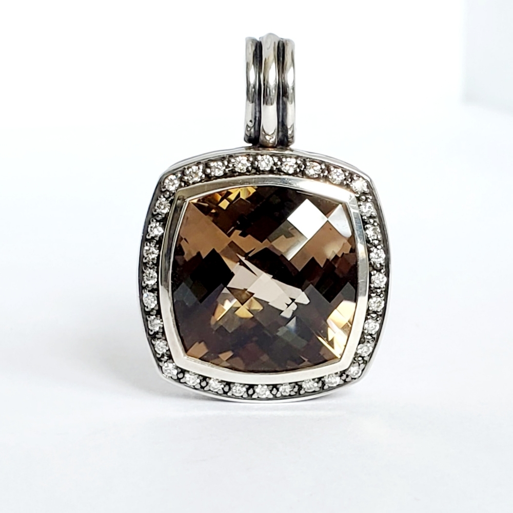 David Yurman 17mm Albion Smoky Quartz Diamond Moonlig… - Gem